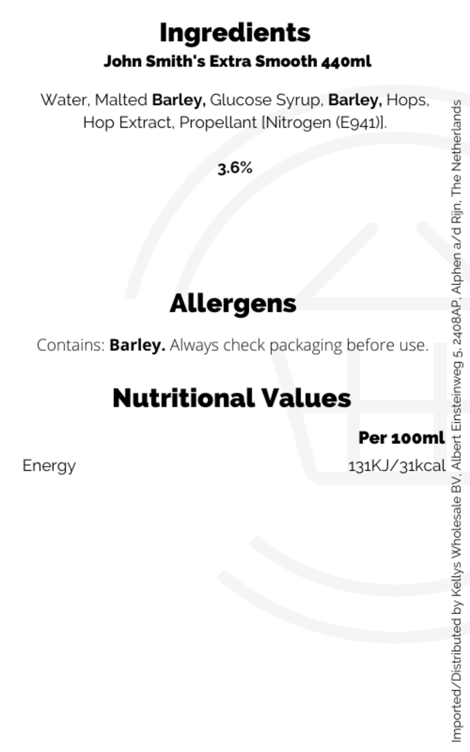 John Smith's Extra Smooth 440ml | Brits Bier & Cider | Ale Lager Stout ...