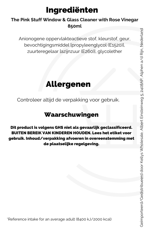 The Pink Stuff Window & Glass Cleaner with Rose Vinegar 850ml - Kellys ...