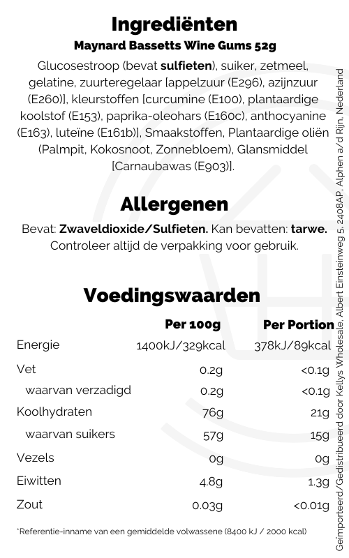 Maynards Bassetts Wine Gums 52g | Buy British sweets | Fruit Pastilles ...