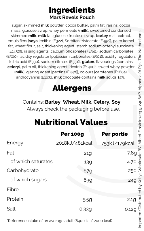 Mars Revels Pouch 101g - Kellys Expat Shopping