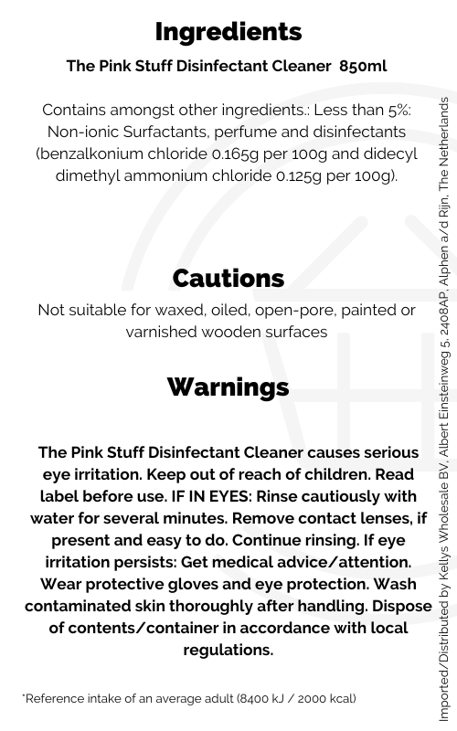 The Pink Stuff Disinfectant Cleaner 850ml | Spring Clean | Pink Stuff ...