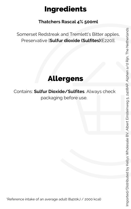 Thatchers Rascal Amber Cider 500ml | British Beer & Cider - Kellys ...