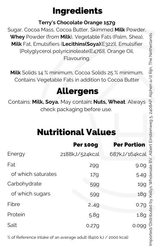 Terrys |Chocolate Orange 157g | Orange Flavoured Milk Chocolate Parts ...