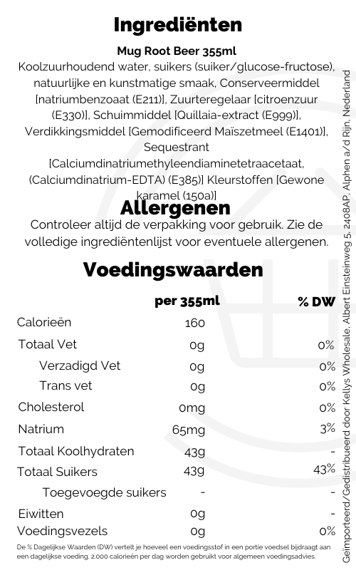 Mug Root Beer 355ml - Kellys Expat Shopping