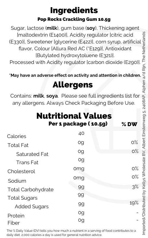 Pop Rocks Crackling Gum - Kellys Expat Shopping