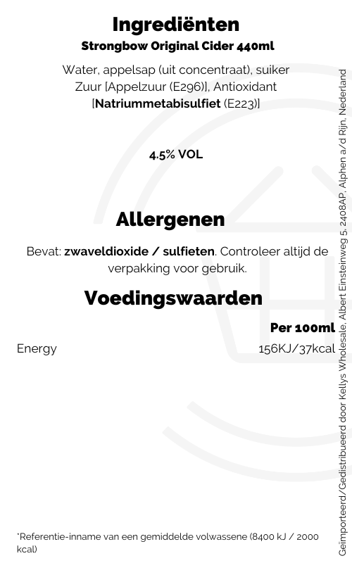 Strongbow Original Cider 4 Pack - Kellys Expat Shopping