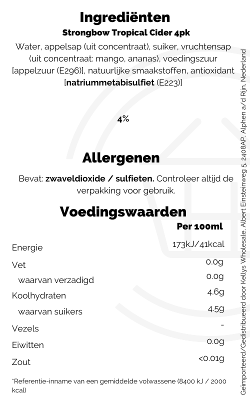 Strongbow Tropical Cider 4 PACK - Kellys Expat Shopping