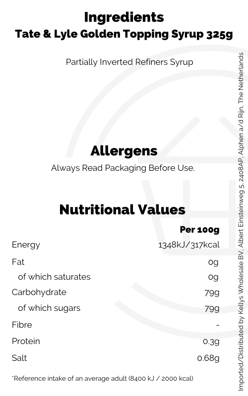Tate & Lyle's Squeezy Topping Golden Syrup | Dessert - Kellys Expat ...