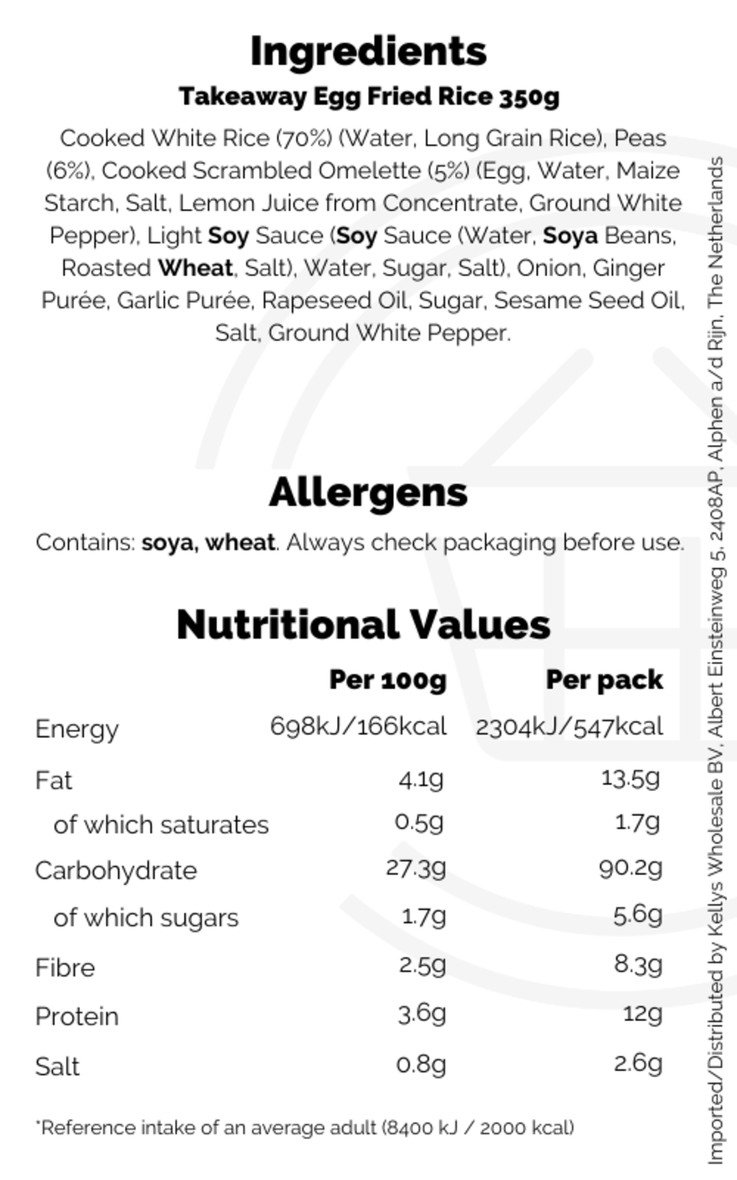 Takeaway Egg Fried Rice 350g - Kellys Expat Shopping