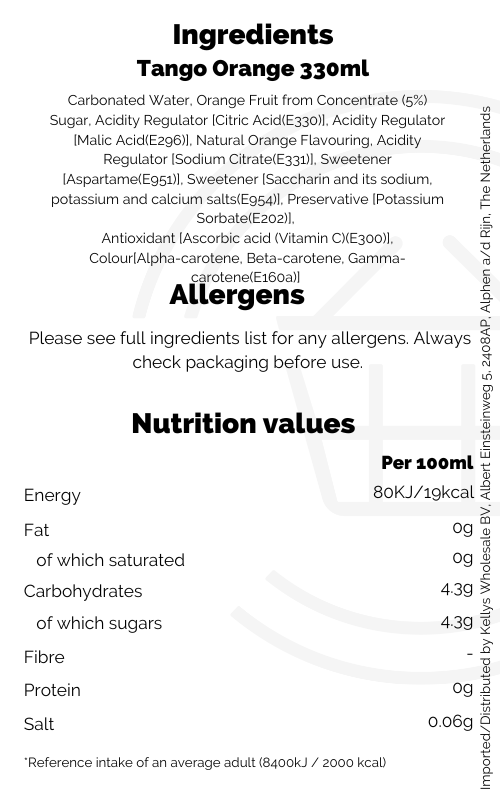 Tango Orange 330ml - Kellys Expat Shopping
