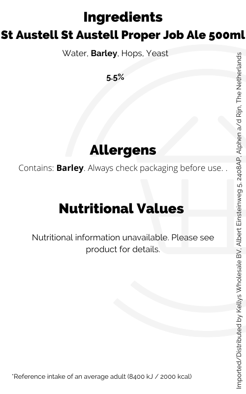 St Austell Proper Job Ale | British Beer & Cider - Kellys Expat Shopping