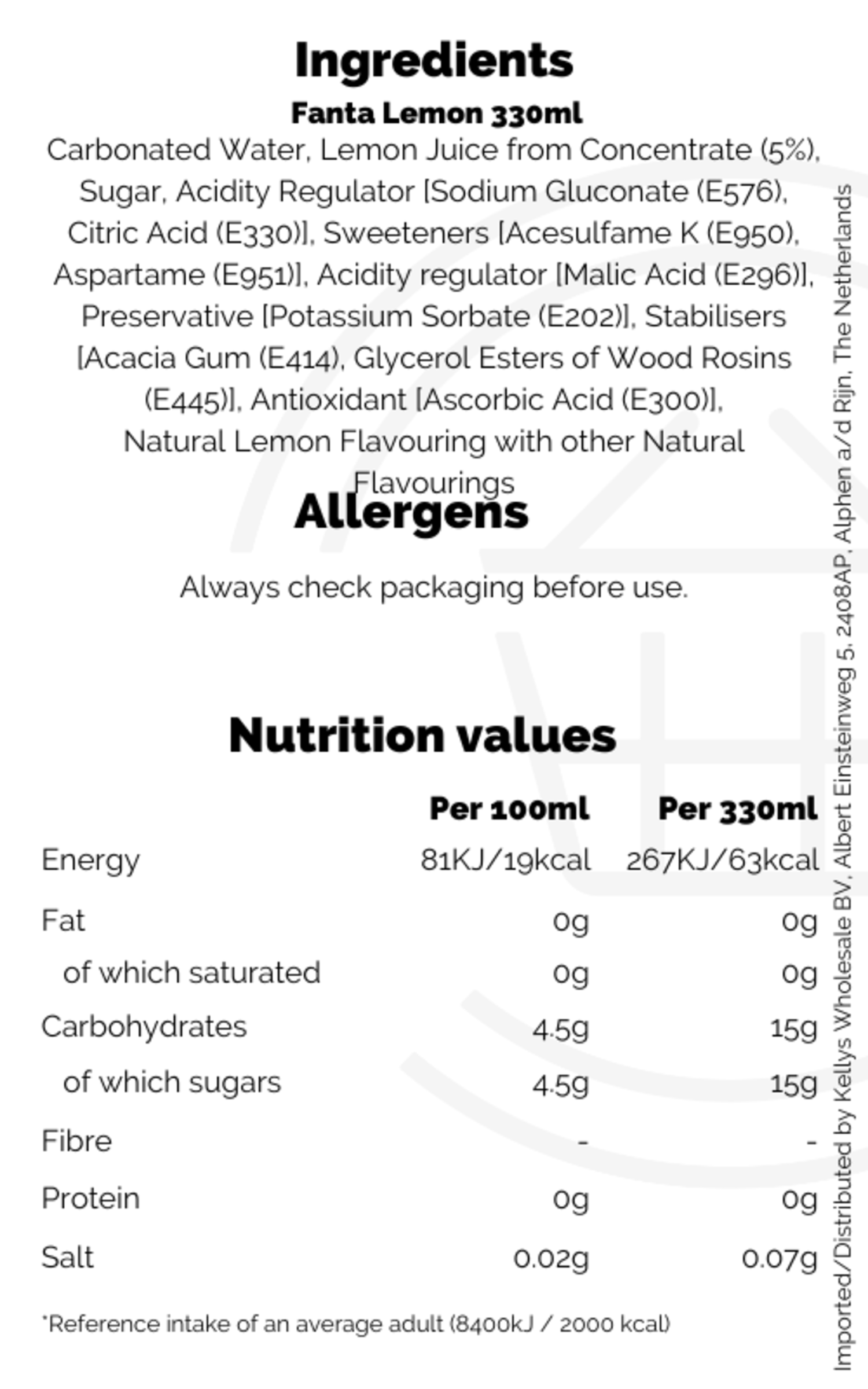 Fanta Lemon 330ml | British & American Soda | Soft Drinks - Kellys ...