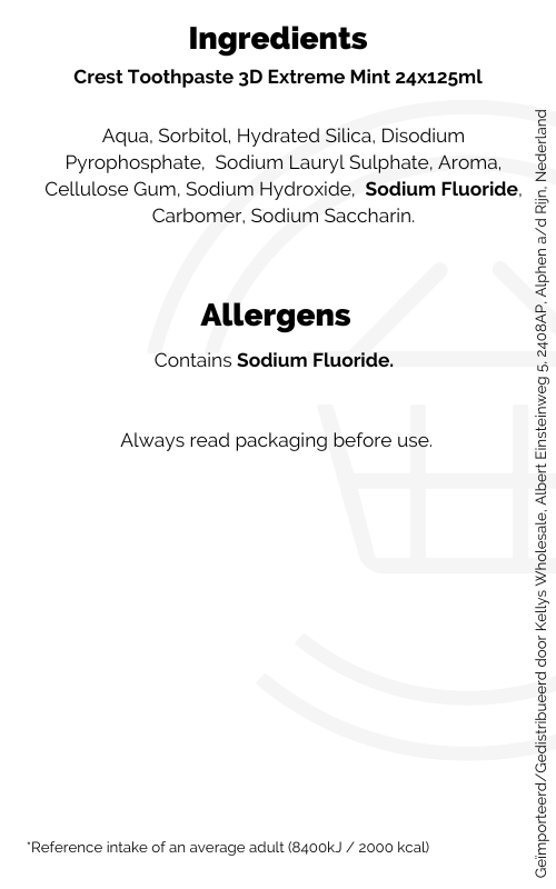 Crest Toothpaste 3D Extreme Mint 125ml - Kellys Expat Shopping