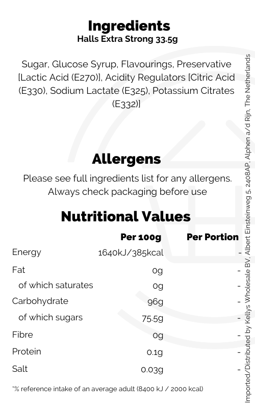 Halls Extra Strong, 32g (strength 5) | British - Kellys Expat Shopping