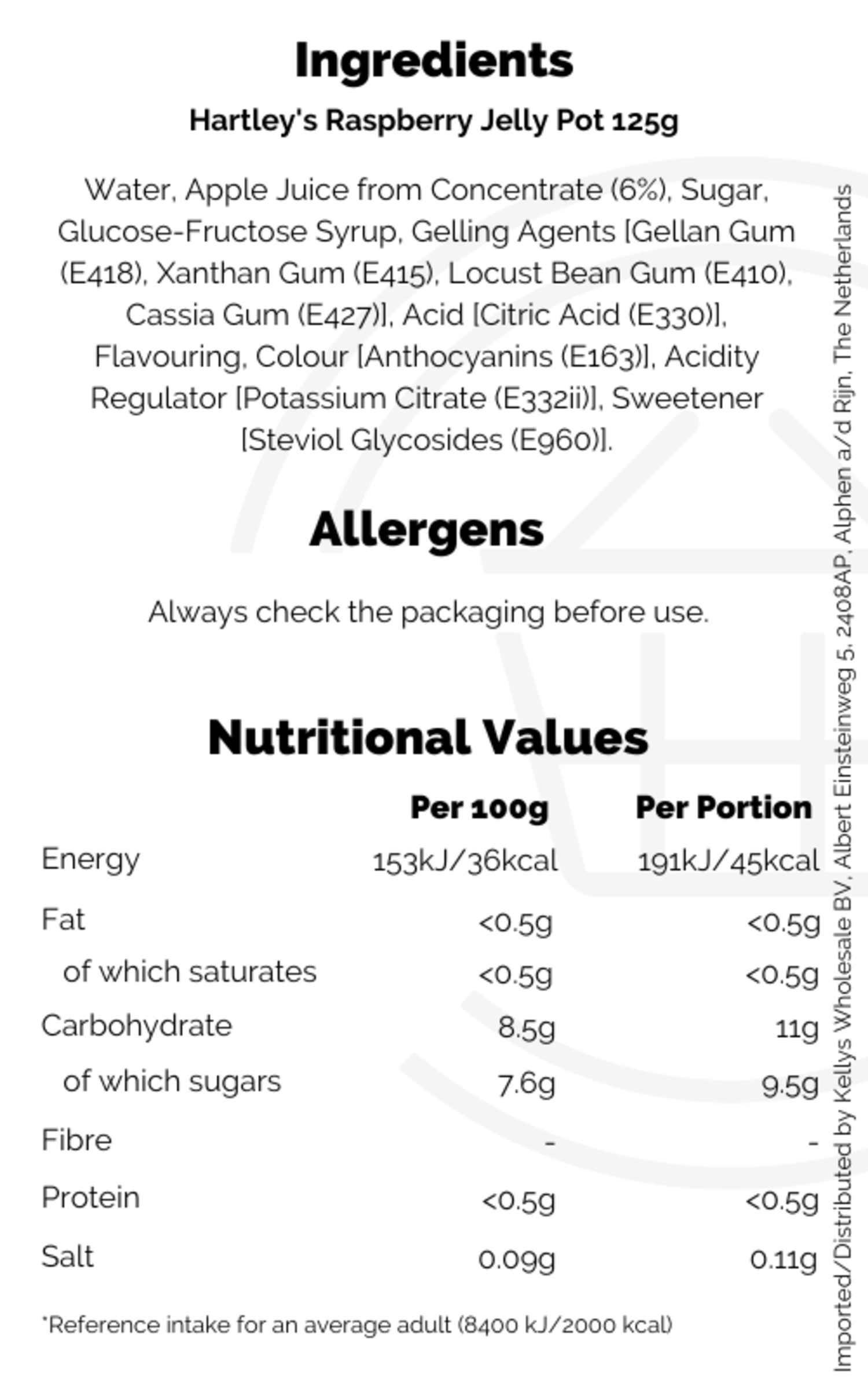 Hartley's Raspberry Jelly Pot, 125g | Kellys Expat Shopping - Kellys ...