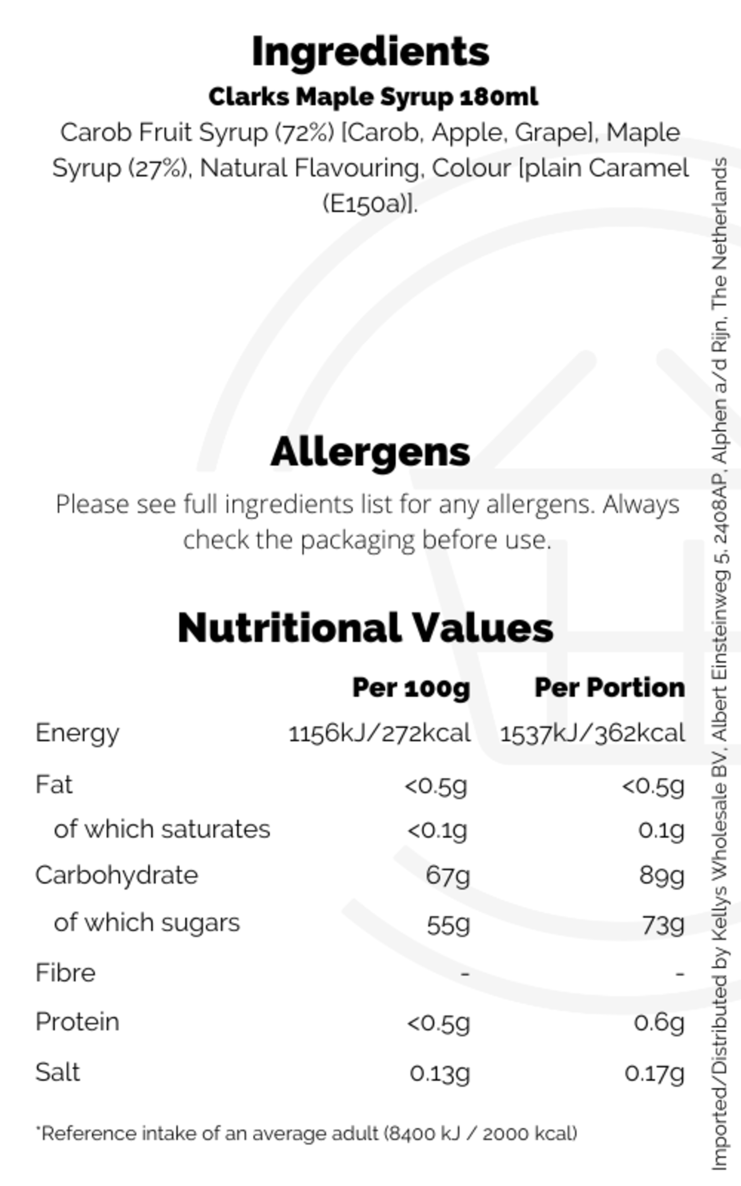 Clarks | Original Maple Syrup 180ml | Syrup - Kellys Expat Shopping
