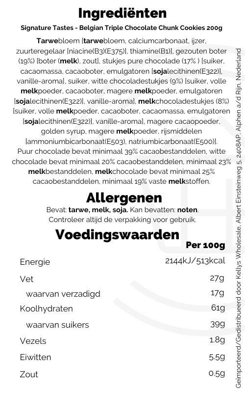 Signature Tastes Triple Chocolate Cookies 200g - Kellys Expat Shopping