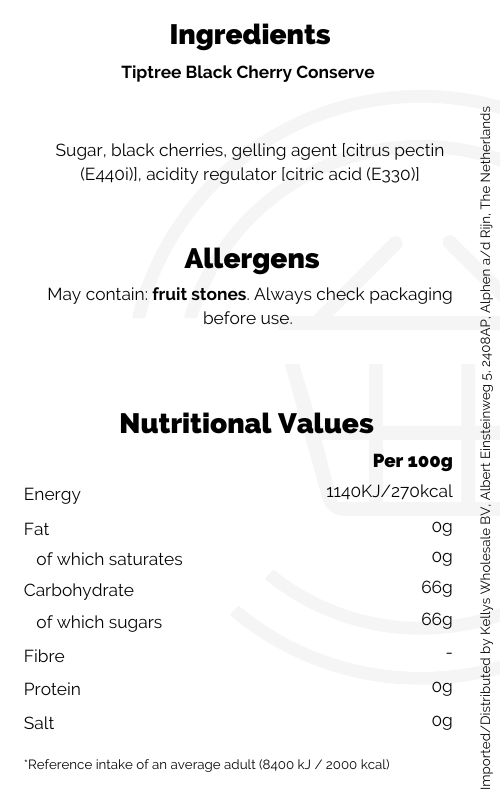 Tiptree Black Cherry Conserve 340g - Kellys Expat Shopping
