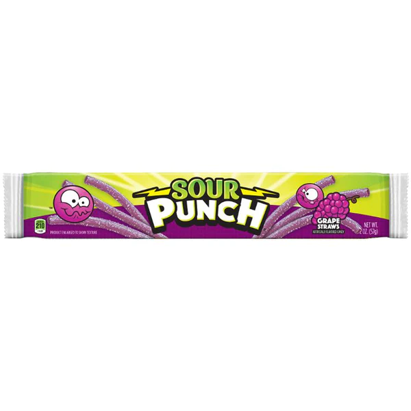 Sour Punch Grape Straws 56g - Kellys Expat Shopping