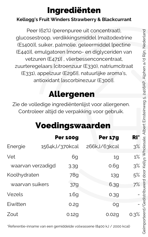 Fruit Winders Doubles Strawberry & Blackcurrant Rolls 5 x 17g - Kellys ...