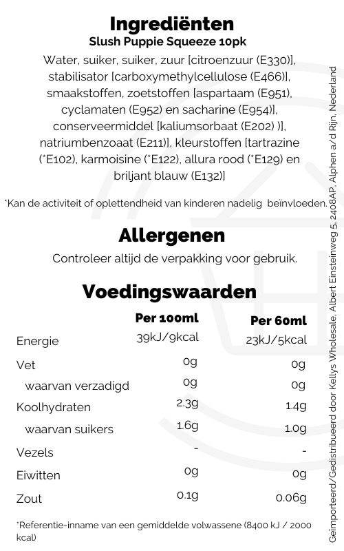 Slush Puppie Squeezee 10pk | Ijslollys kopen - Kellys Expat Shopping