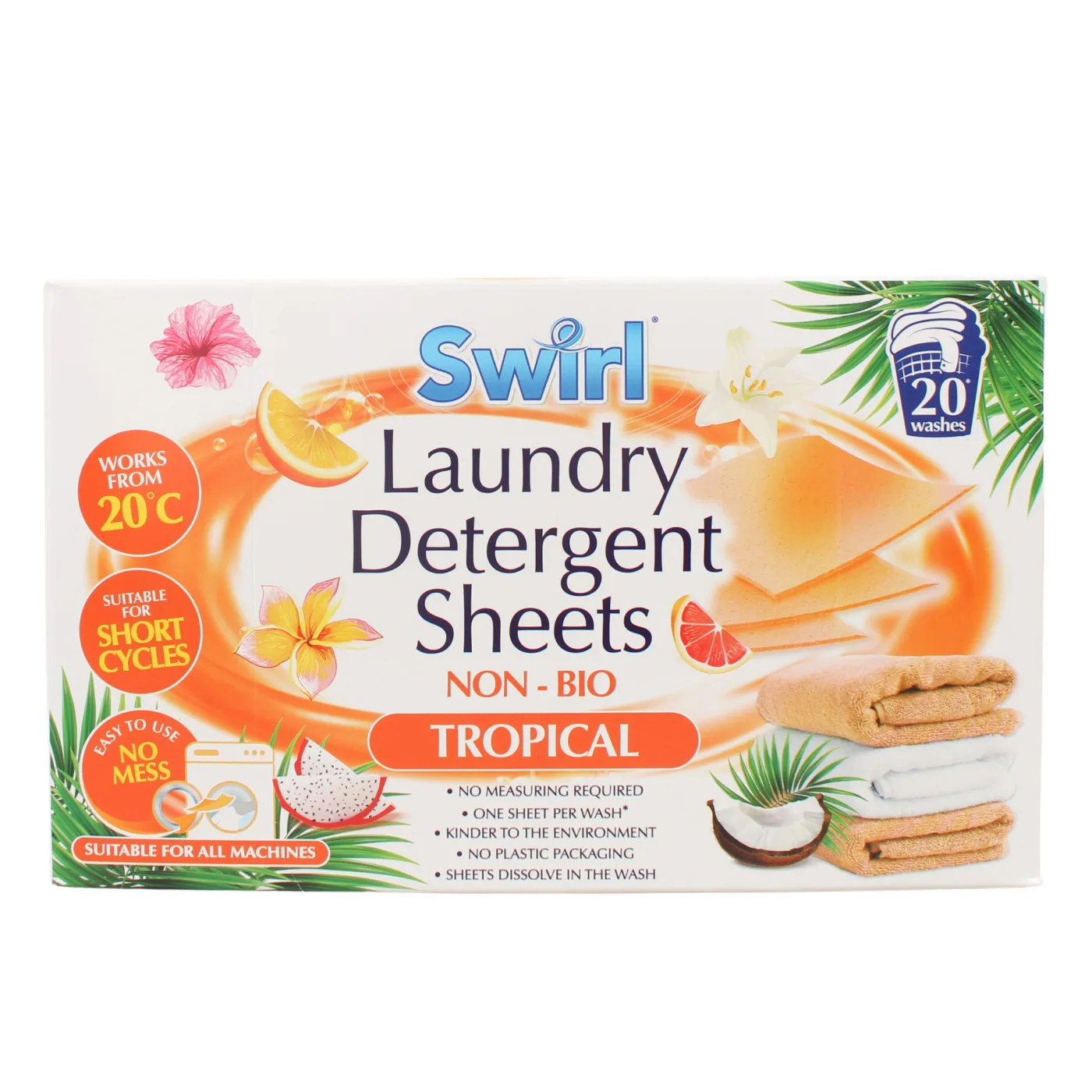 Swirl Laundry Detergent Sheets Tropical 20pk - Kellys Expat Shopping