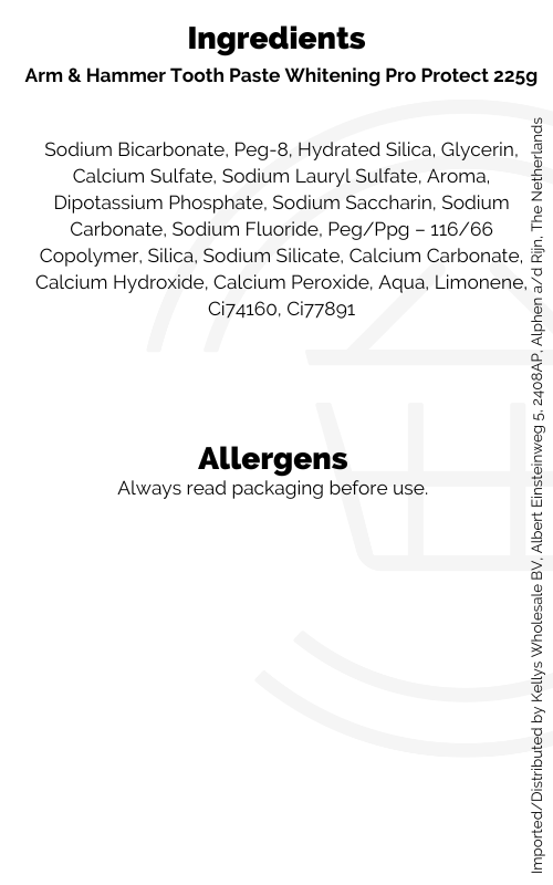 Arm & Hammer Tooth Paste Whitening Pro Protect 225g - Kellys Expat Shopping