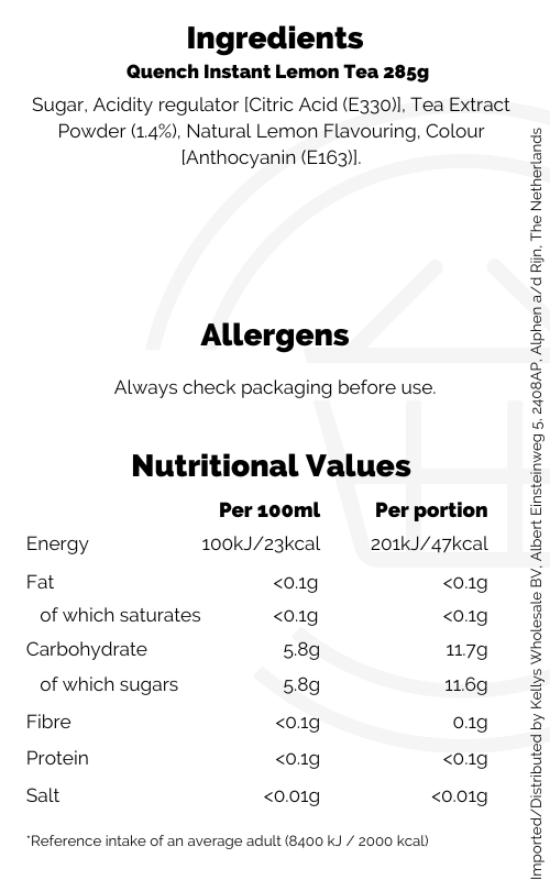Quench Instant Lemon Tea 285g - Kellys Expat Shopping