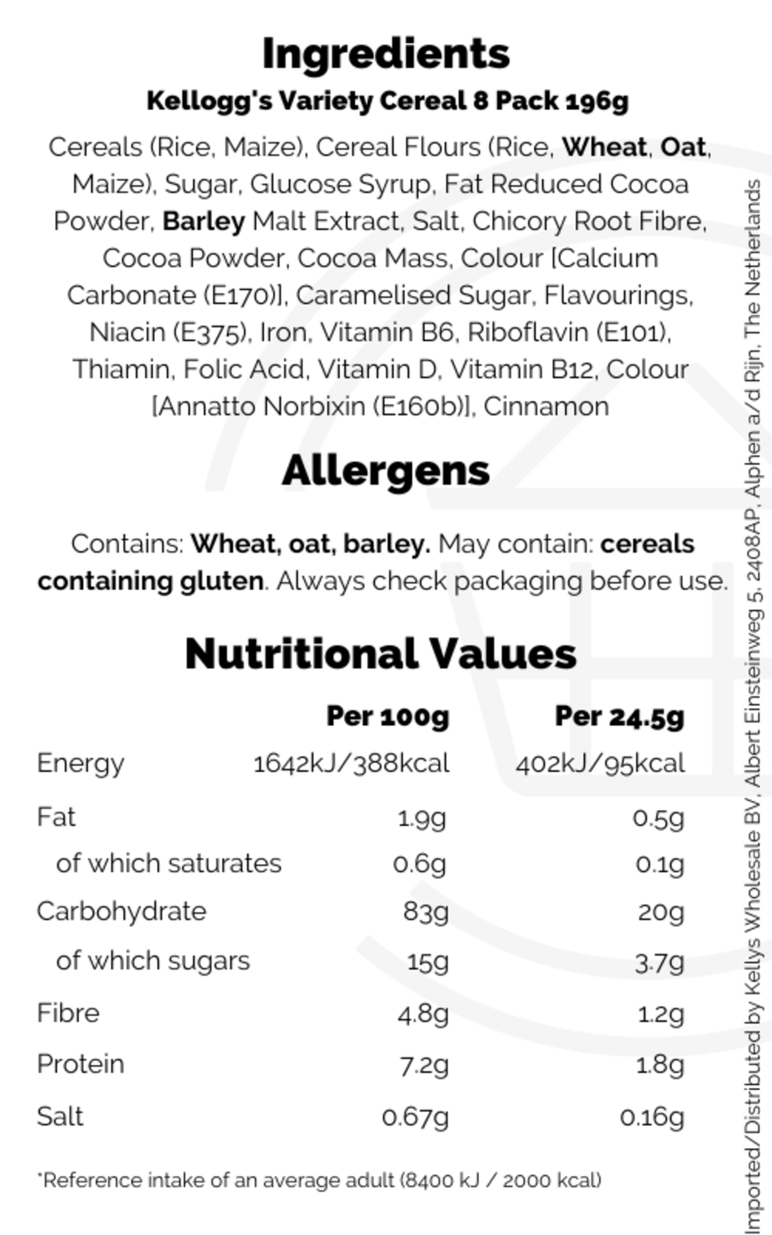 Kellogg's Variety Cereal 8 Pack 196g - Kellys Expat Shopping