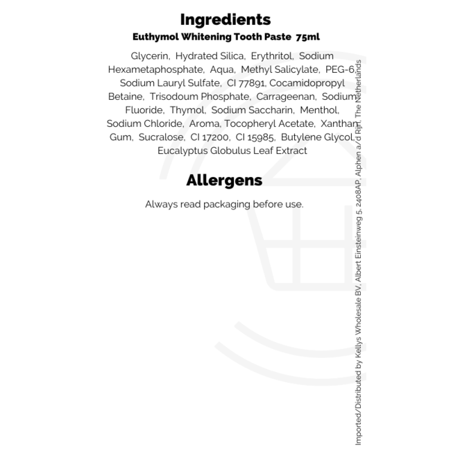 Euthymol Whitening Tooth Paste 75ml - Kellys Expat Shopping