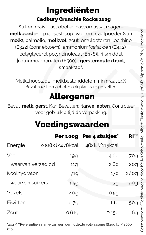 Cadbury | Crunchie Rocks 110g | Chocolate - Kellys Expat Shopping