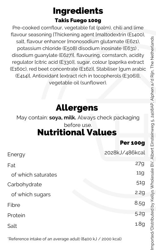 Takis Fuego 100g - Kellys Expat Shopping