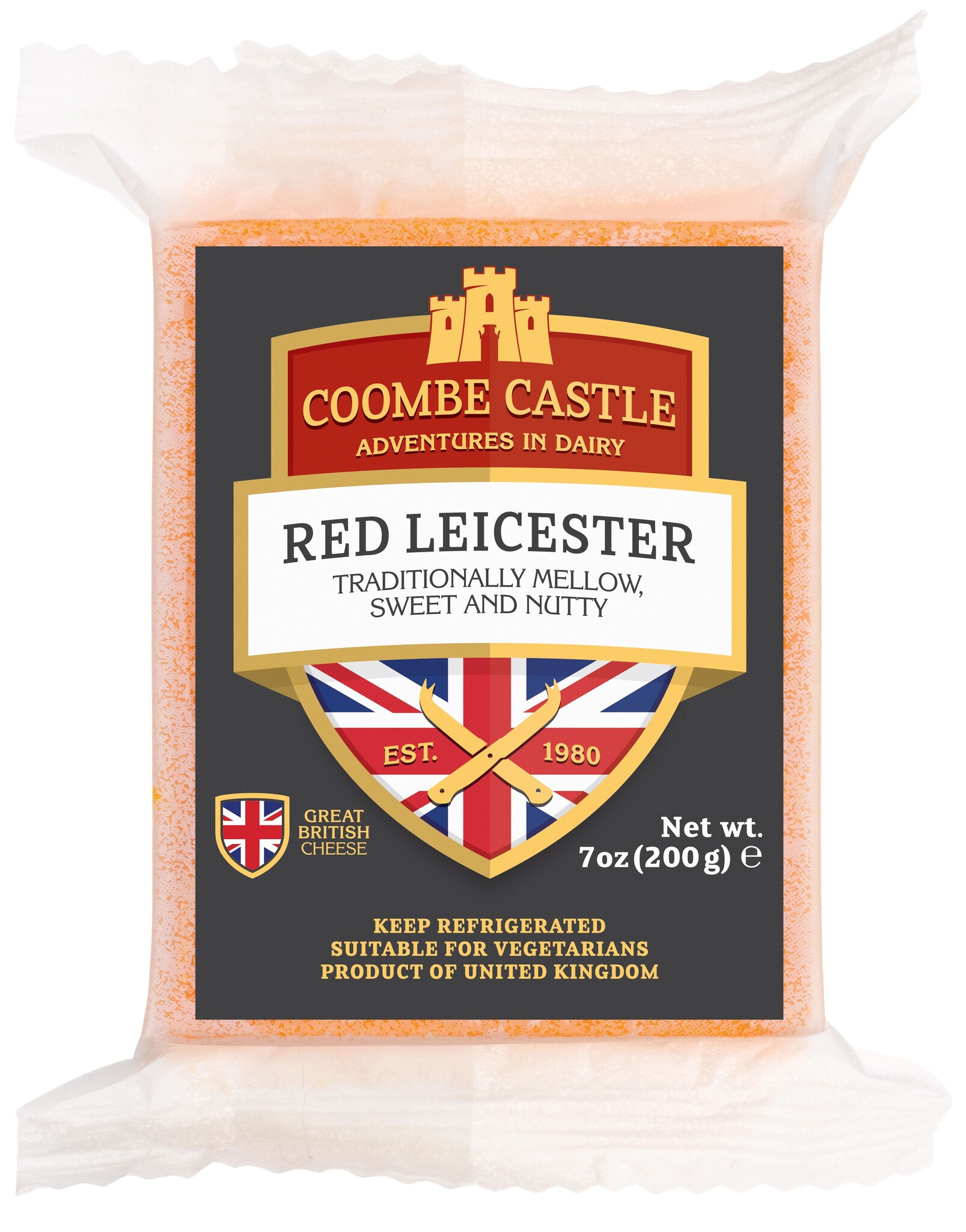 Coombe Castle Red Leicester 200g | British Cheese - Kellys Expat Shopping