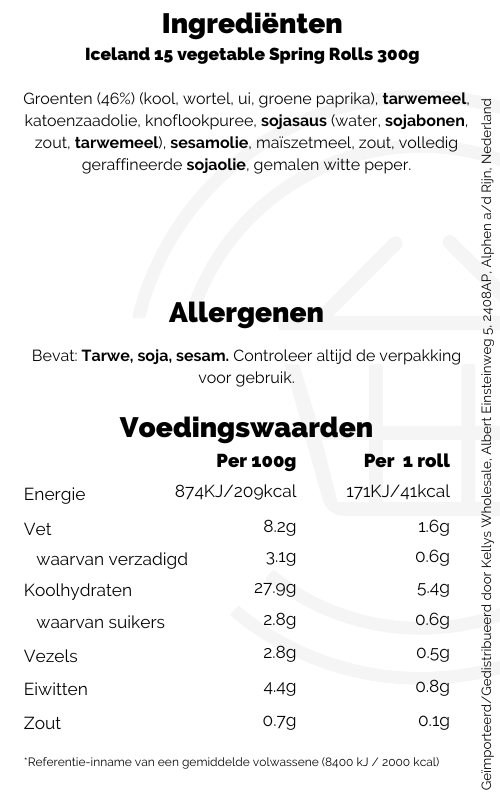 Iceland 15 Vegetable Spring Rolls - Crispy Snacks at Kellys - Kellys ...