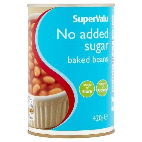 SuperValu No Added Sugar Baked Beans 420g - Kellys Expat Shopping