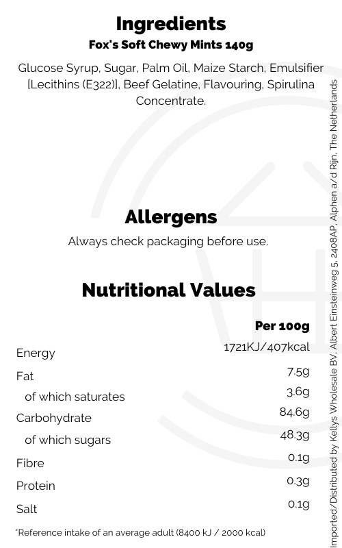 Fox's Soft Chewy Mints 140g - Kellys Expat Shopping