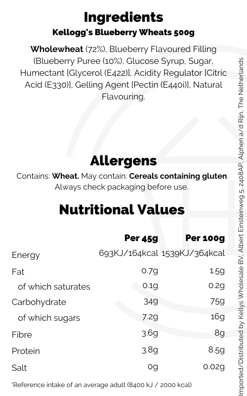 Kellogg's Blueberry Wheats 500g - Kellys Expat Shopping