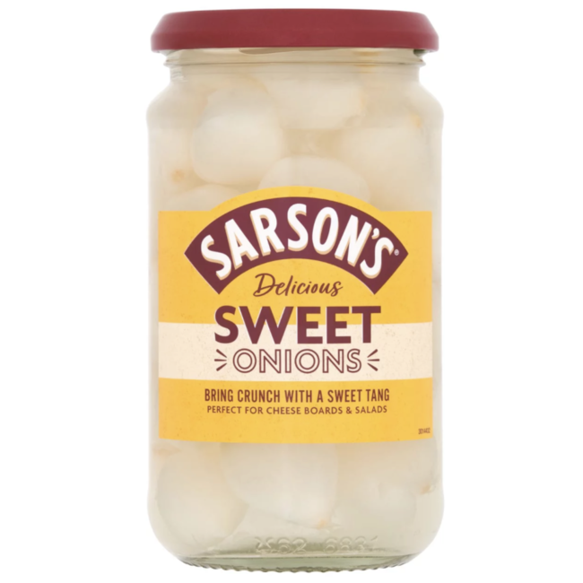 Sarson's Sweet & Mild Silverskin Onions 460g - Kellys Expat Shopping
