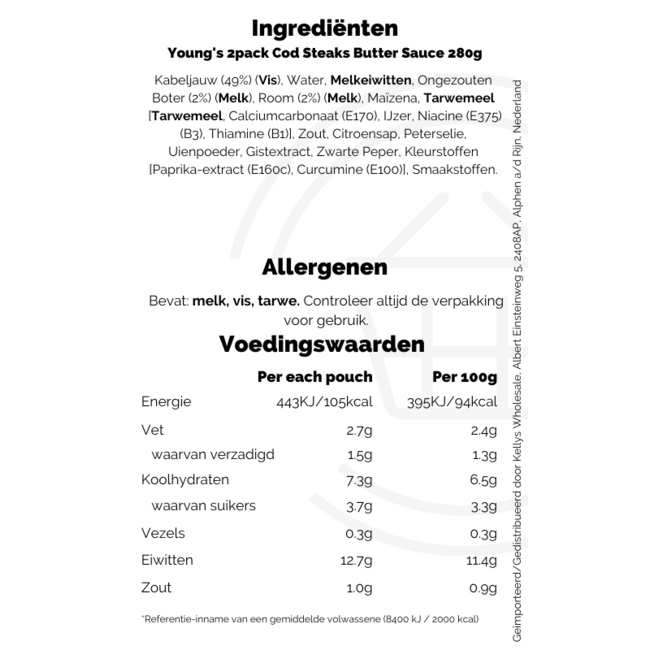Young's 2pack Cod Steaks Butter Sauce 280g | Frozen online! - Kellys ...