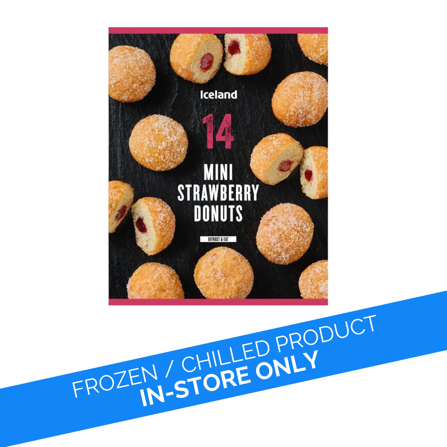 Iceland 14pk Mini Strawberry Donuts 175g - Kellys Expat Shopping