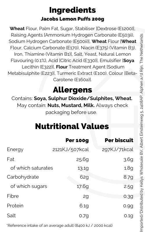 Jacobs Lemon Puffs 200g - Kellys Expat Shopping