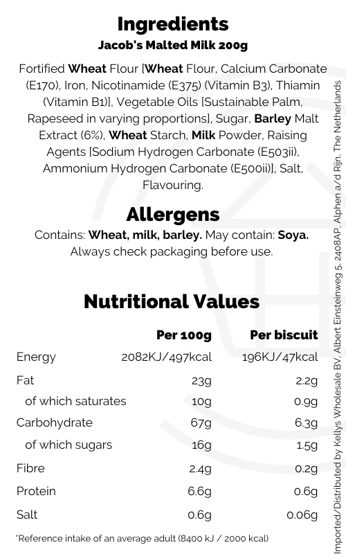 Jacob's Malted Milk 200g - Kellys Expat Shopping