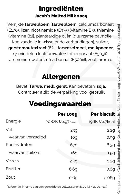 Jacob's Malted Milk 200g - Kellys Expat Shopping