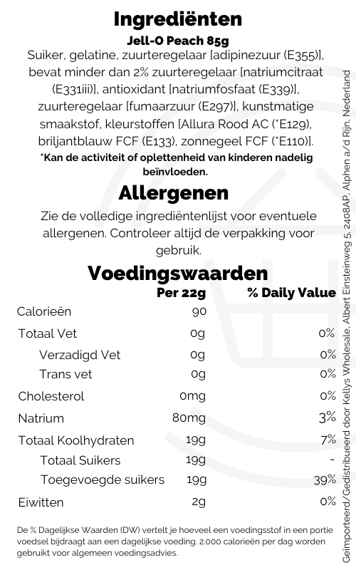 Jell-O Peach 85g - Kellys Expat Shopping