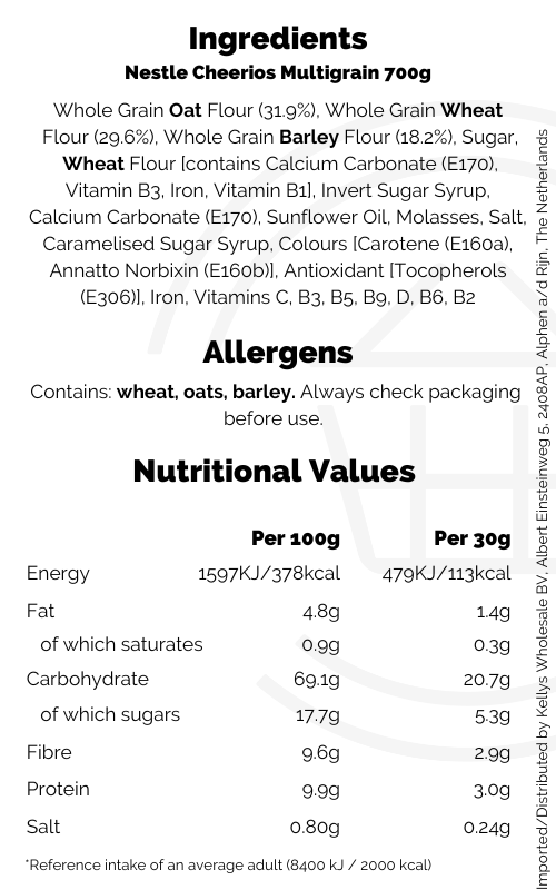 Nestle Cheerios Multigrain 700g - Kellys Expat Shopping