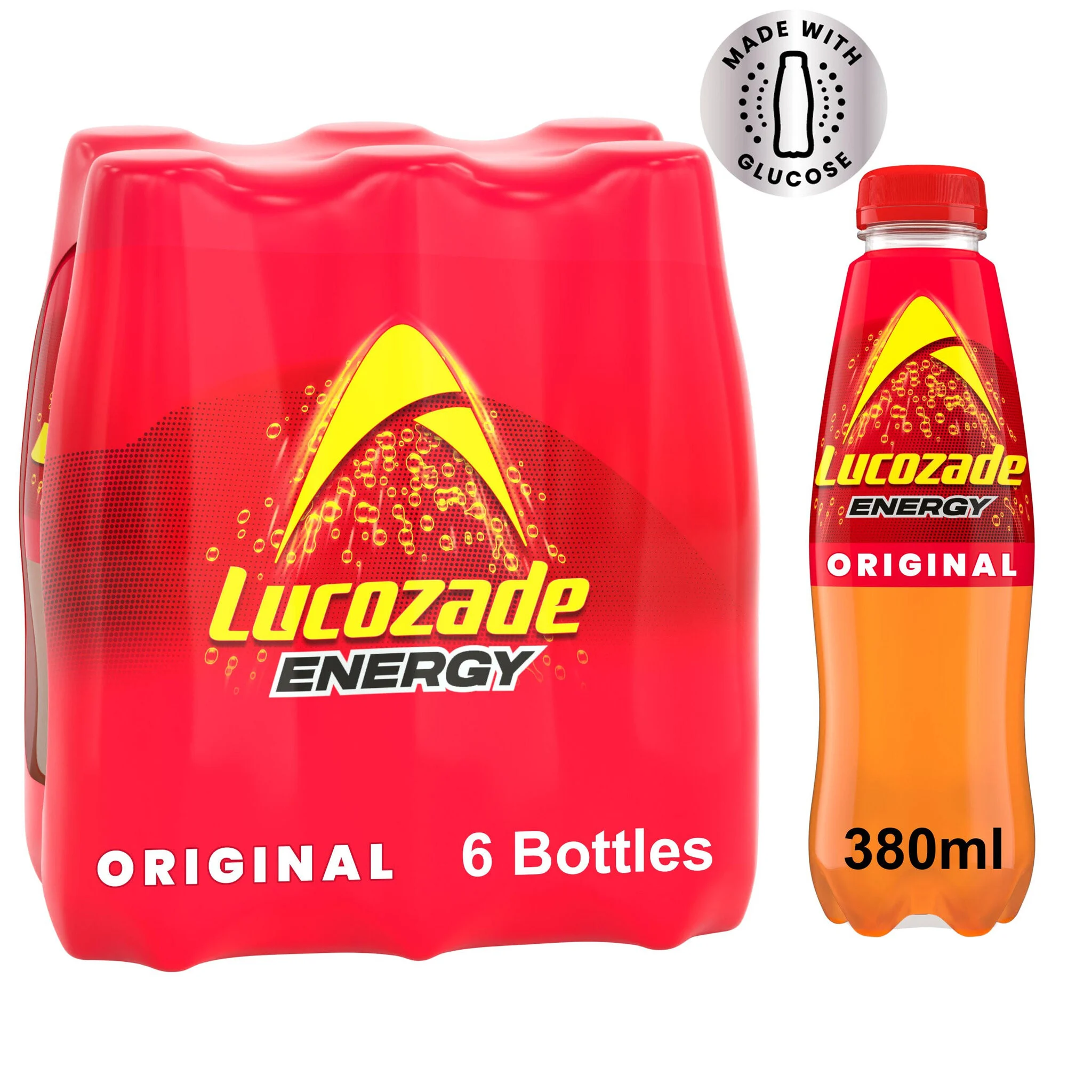 Lucozade Energy Original 6pk 6x380ml - Kellys Expat Shopping