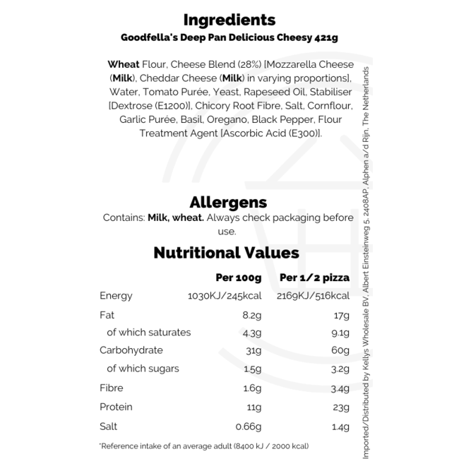 Goodfella's Deep Pan Delicious Cheesy 421g | Diepvries Maaltijden ...