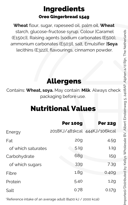 Oreo Gingerbread 154g - Kellys Expat Shopping