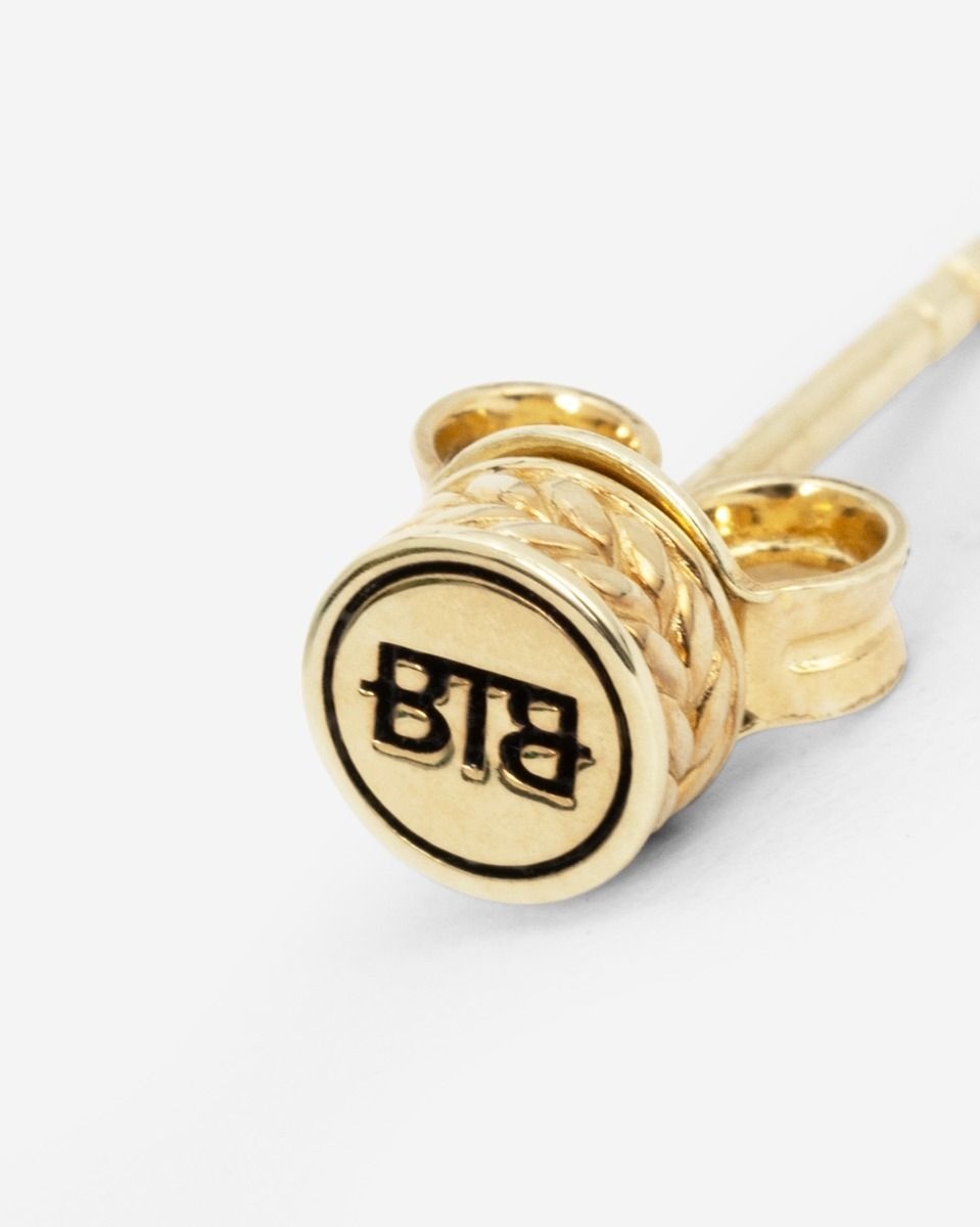 Oorknopje Barbara Logo Single Piece Silver, 14krt Geelgoud en Verguld ...