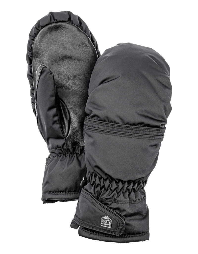 Hestra Primaloft Leather Female Mittens Black - Ski Center Heemskerk